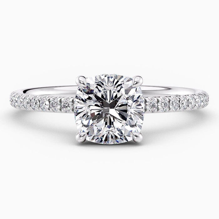 Emmy Hidden Halo 1.90ct Cushion Cut Lab Grown Diamond Engagement Ring ...
