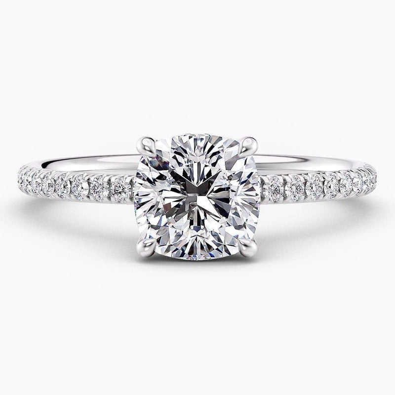 Emmy Hidden Halo 1.90ct Cushion Cut Lab Grown Diamond Engagement Ring ...