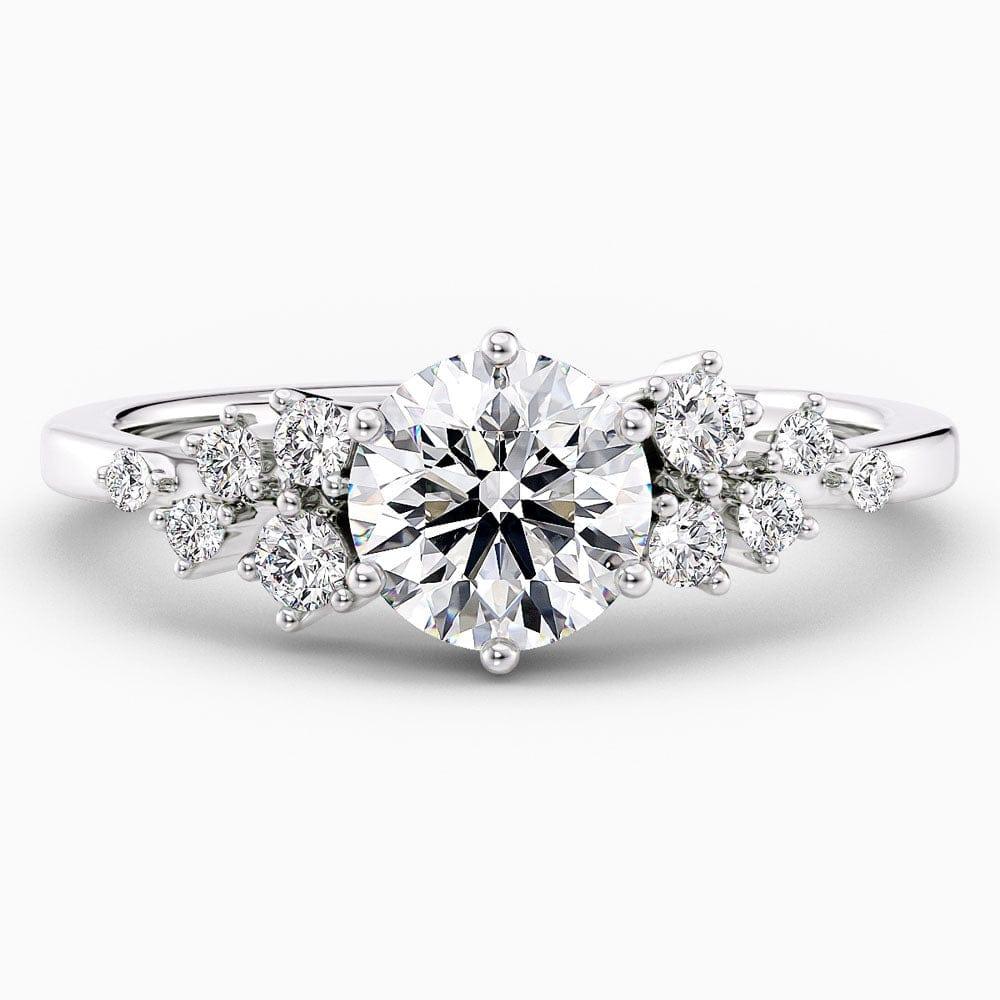 Chloe Snowdrift 1.20ct Round Cut Lab Grown Diamond Engagement Ring 14k ...
