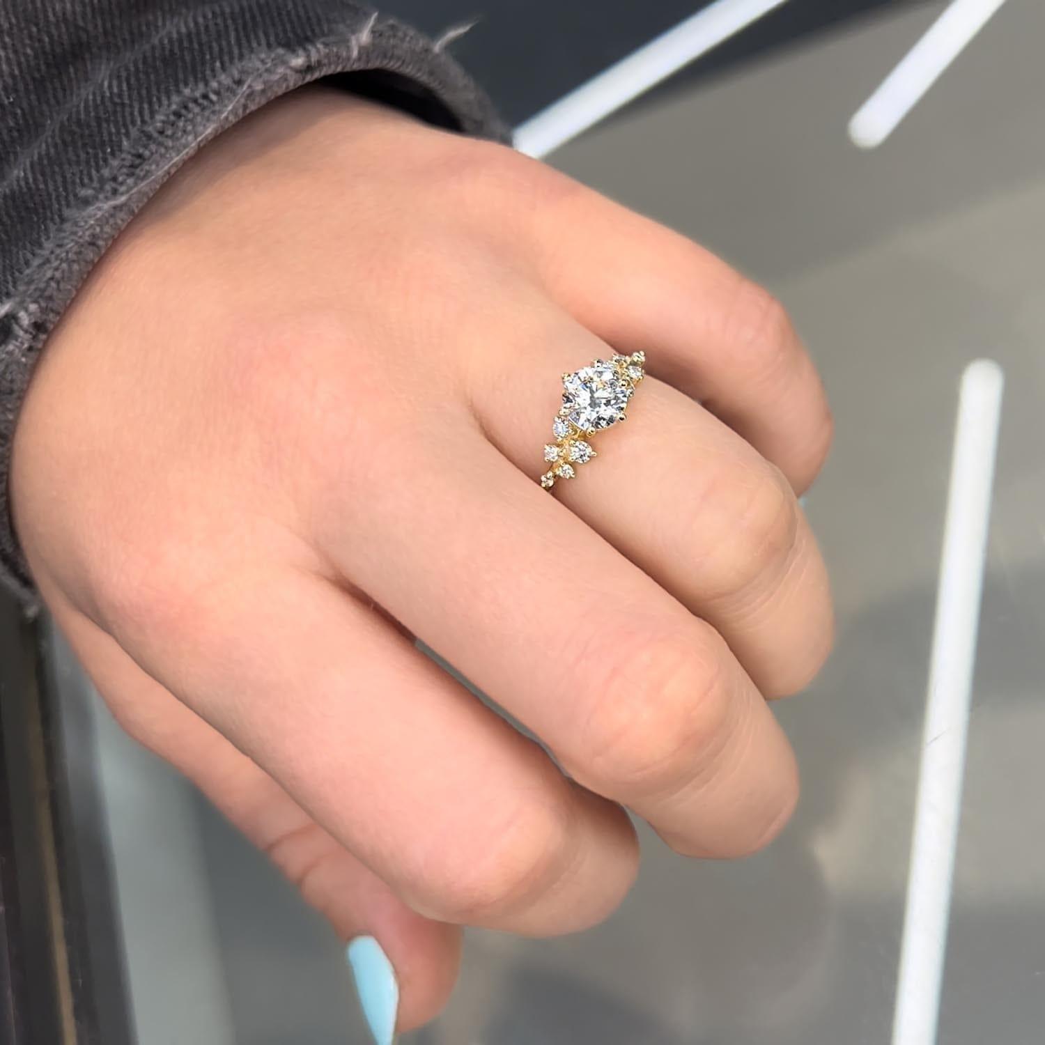 Logan Snowdrift 1.20ct Round Cut Lab Grown Diamond Engagement Ring 14k ...